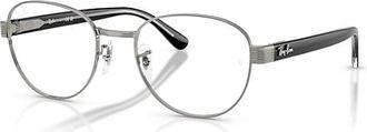 Ray-Ban Rb6543 Optics Schwarz Auf Transparent Fassung Klar Glas Polarisiert 54-20