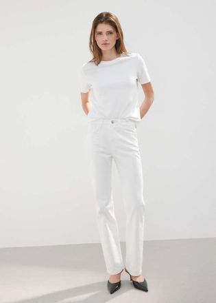 Mango Jean Matilda droit taille haute blanc - Femme - 32 - MANGO