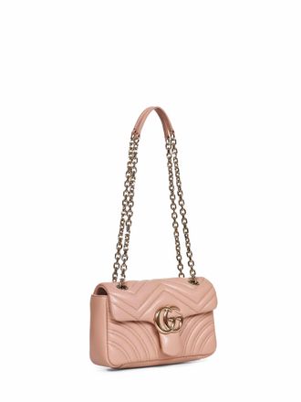 Gucci Womens Shoulder Bag Gg Marmont Pinky Beige Pink Lambskin Handbags Hand
