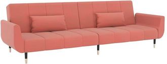 vidaXL Schlafsofa 2-Sitzer mit 2 Kissen Rosa Samt Vidaxl
