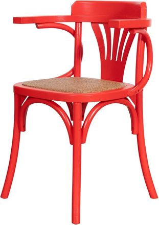 Biscottini International Esszimmerstuhl aus Holz und Rattan - K&uuml;chen- und Wohnzimmerst&uuml;hle mit Armlehnen - St&uuml;hle f&uuml;r drinnen und drau&szlig;en - rustikaler Vintage-Stuhl - Wohnzimm