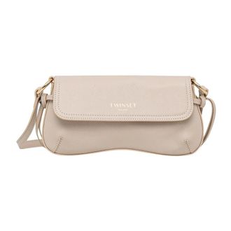 Twinset Petit Sac Bandouli&egrave;re en Cuir - Femme - Sacs - Beige - Taille: ONE Size