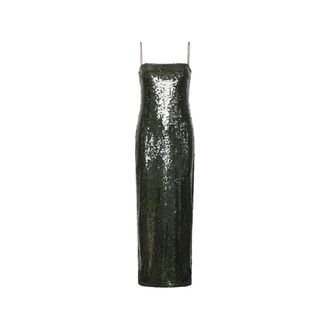 Rotate Maxikleid mit Spaghettitr&auml;gern - - Dresses - Damen - Gr&uuml;n - M