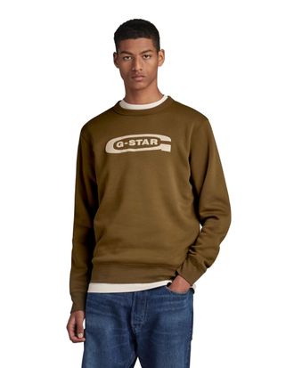 G-Star G-Star RAW Herren Old School Logo Sweatshirt, Grün (Dark Olive D23894-C235-C744), M