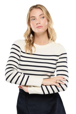 Armor Lux Damen 77280 Pullover, Mehrfarbig (Milk/Rich Navy 4fq), XXXX-Large (Herstellergr&ouml;&szlig;e: 8)