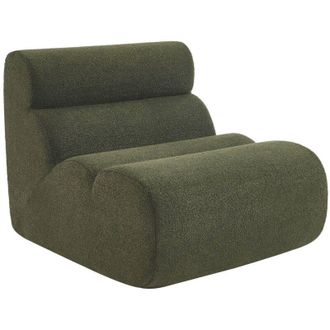 Sweeek Modularer Lounge-Sessel mit strukturiertem Boucl&eacute;-Bezug, Strukturiertes Boucl&eacute;, Khaki