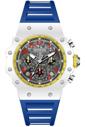 Invicta Racing 69666 Herrenuhr - Quarzwerk - Acryl mit silbernem Zifferblatt - 43 mm