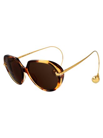 Bottega Veneta Unisex Sunglasses Bv1436s Havana Gold Brown Havana-Gold-Brown Metal Havana/gold/brown