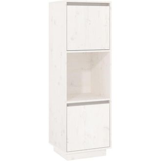 vidaXL Highboard Wei&szlig; 38x35x117 cm Massivholz Kiefer Vidaxl