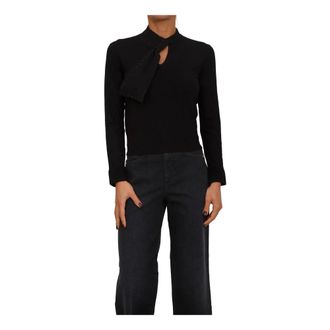 Nenette Femme, Blouses et Chemises, Noir, Taille: 36 FR Maglia Sciarpina Borchiette