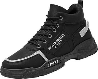 Generic Chaussures d&eacute;contract&eacute;es en cuir pour homme - Bottines &agrave; lacets antid&eacute;rapantes - Bottes dhiver thermiques dext&eacute;rieur r&eacute;sistantes &agrave; lusure - Bottes de 