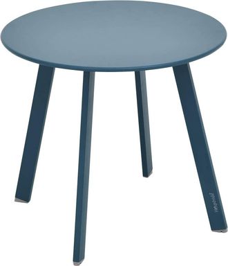 Hesperide Runder Gartenbeistelltisch Saona in mattem Blaugr&uuml;n - 50 &times; 45 cm - Blaue Ente