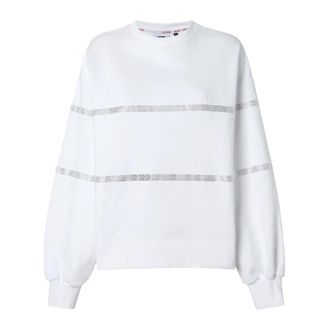 GCDS Sweatshirt mit Kristallbesatz - - Sweatshirts & Hoodies - Damen - Wei&szlig; - XS