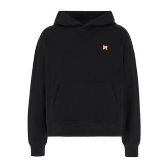 Palm Angels Homme, Sweatshirts et sweats &agrave; capuche, Noir, Taille: M Logo Plaque Sweat &agrave; capuche