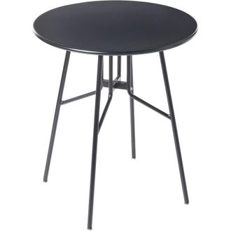 Beliani Beliani - Table de Salle &agrave; Manger de Jardin en M&eacute;tal en Fer 64 cm Ronde Noire Taltal
