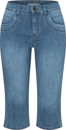MAC Broeken Caprijeans MAC CAPRI, Damen, Gr. 48, N-Gr, blau (venice beach wash), Denim/Jeans, Obermaterial: 98% Baumwolle, 2% Elasthan, figurbetont kniebedeckend,