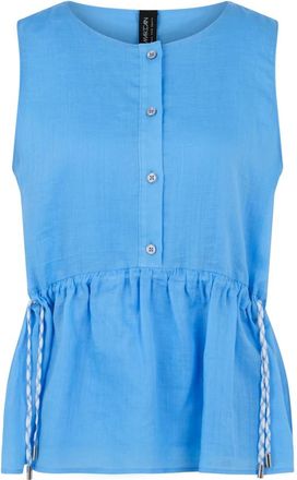 Marc Cain Femme, Tops, Bleu, Taille: 40 FR Top mit Volants