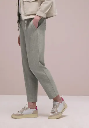 Street One Stoffhose STREET ONE Style Bonny, Damen, Gr. 40, L&auml;nge 28, gr&uuml;n (schwarz mint gr&uuml;n (l&auml;nge 28)), Web, Obermaterial: 64% Viskose, 31% Polyester, 5% Elas