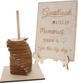 Hemobllo Rustikales Holz Alternative Hochzeit Dekoration Herzförmiges Hochzeitsschilder Vintage Stil Tischdeko für Hochzeitsempfang und Erinnerungen