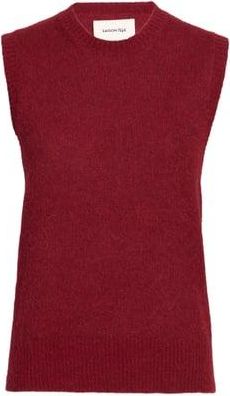 Saison 1865 &auml;rmelloser Sweater in gemischtem Alpaka - Rot