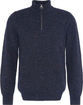 Barbour Homme, Pulls, Bleu, Taille: XL Tainsbury Half Zip Knitted