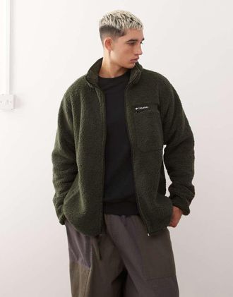 Columbia Rugged Ridge - Jacke aus hochflorigem Fleece in Gr&uuml;n mit Rei&szlig;verschluss