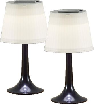 Konstsmide 2er-Set Solar High Power LED-Tischlampe ASSISI, IP44, schwarz, Höhe 36 cm; 7109-752