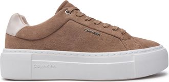 Calvin Klein Sneakers Calvin Klein Flatform Cup Lace Up W/Ml HW0HW02282 Braun