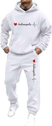 Generic Surv&ecirc;tement pour homme avec imprim&eacute; lettres, sweat &agrave; capuche, jambe droite, ensemble de jogging athl&eacute;tique, haut de jogging, pantalon de sport, v&ecirc;teme