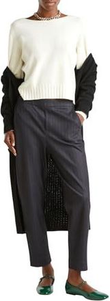 Benetton Maillot SC Bateau M/L 1244d10c6 Sweater, Blanc, S Femme