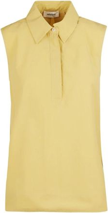 ottod'Ame Femme, Tops, Jaune, Taille: 36 FR Top polo en coton