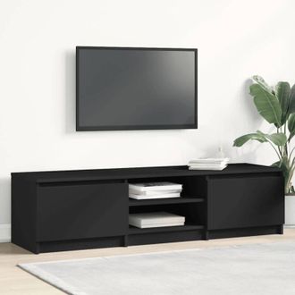 vidaXL Vidaxl - Meuble tv Noir 140x40x35,5 cm Bois ding&eacute;nierie