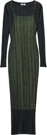 Twin-Set Midikleid aus geripptem Strick - Grau