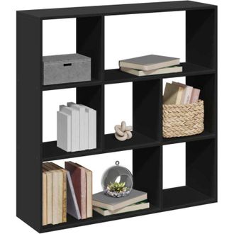 vidaXL Raumteiler-B&uuml;cherregal Schwarz 102x29x103,5 cm Holzwerkstoff Vidaxl