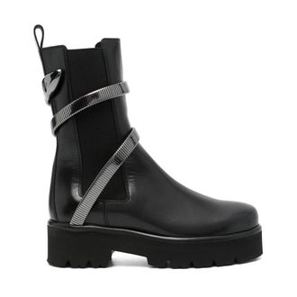 Rene Caovilla Schwarze Lederstiefel - - Shoes - Damen - Schwarzk - 36 EU