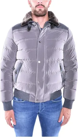 Moorer Homme, Vestes, Multicolore, Taille: L Bomber hybride matelassé à boudin rembourré en duvet doie