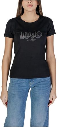 Liu Jo Femme, Tops, Noir, Taille: 44 FR T-shirt à Manches Courtes Collection Printemps/Été