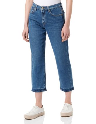7 For All Mankind Damen The Modern Straight Jeans, Dark Blue, 27 EU