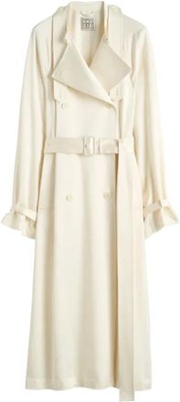 Toteme Femme, Manteaux, Blanc, Taille: 38 FR Draped Satin Trench