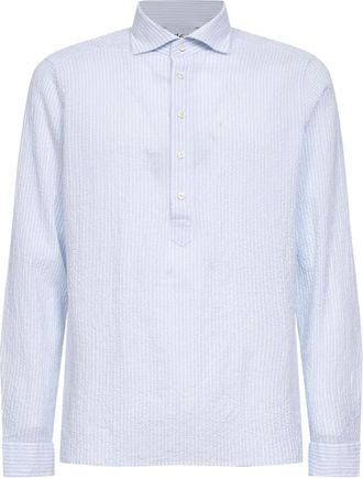 D4.0 Homme, Chemises, Bleu, Taille: L Chemise Boutonn&eacute;e &agrave; Rayures