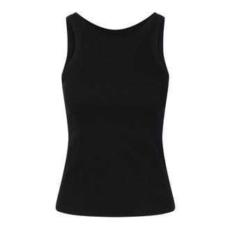 Toteme Geripptes Tanktop mit Rundhalsausschnitt - - Tops - Damen - Schwarzk - S