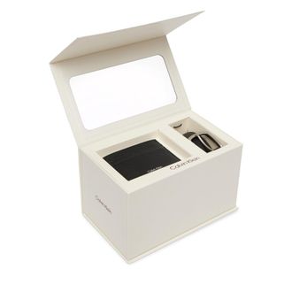 Calvin Klein Kartenetui und G&uuml;rtel Set Calvin Klein Foil Emboss Cardholder + Belt LV04D0020G Schwarz