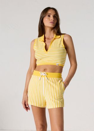 Jott Crop-Top &eacute;ponge Jaune abeille ray&eacute; Bay stripe - Taille S