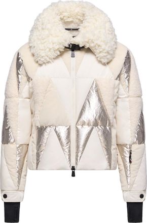 Moncler Moncler Pamiers Patchwork Down Ski Jacket, Women, White, Size: 2