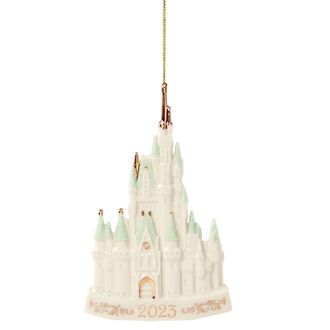 Lenox 2023 Cinderella Schloss Ornament, Elfenbein, Porzellan, H&auml;ngend, Weihnachten