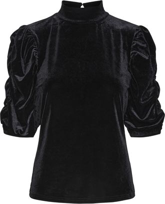 Vero Moda Damen VMEFFIE 2/4 TOP JRS GA Kurzarmbluse, Black, Small