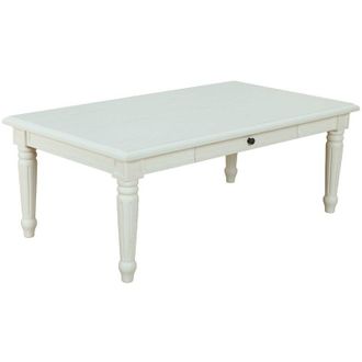 ebuy24 Amaretta Couchtisch antik wei&szlig;, antik patiniert mit 2 Schubladen
