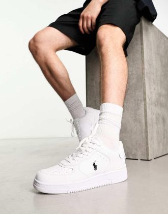 Polo Ralph Lauren Master Court - Baskets &agrave; logo joueur de polo - Blanc