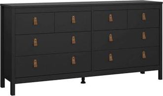 Dmora Kommode Josette, Wohnzimmerbuffet, Wohnzimmer-Sideboard, Moderne Küchen-Speisekammer, 160x38 h80 cm, Schwarz