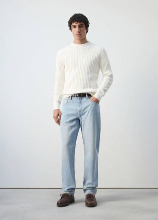 Mango Jean Bob regular-fit bleu d&eacute;lav&eacute; - Homme - 38 - MANGO MAN